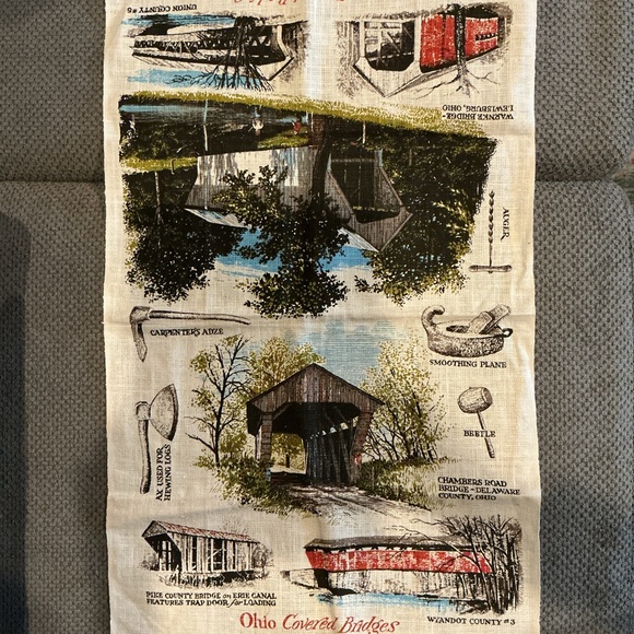 Kay Dee Designs | Kitchen | Ohio Covered Bridges Linen Tea Towel | Poshmark